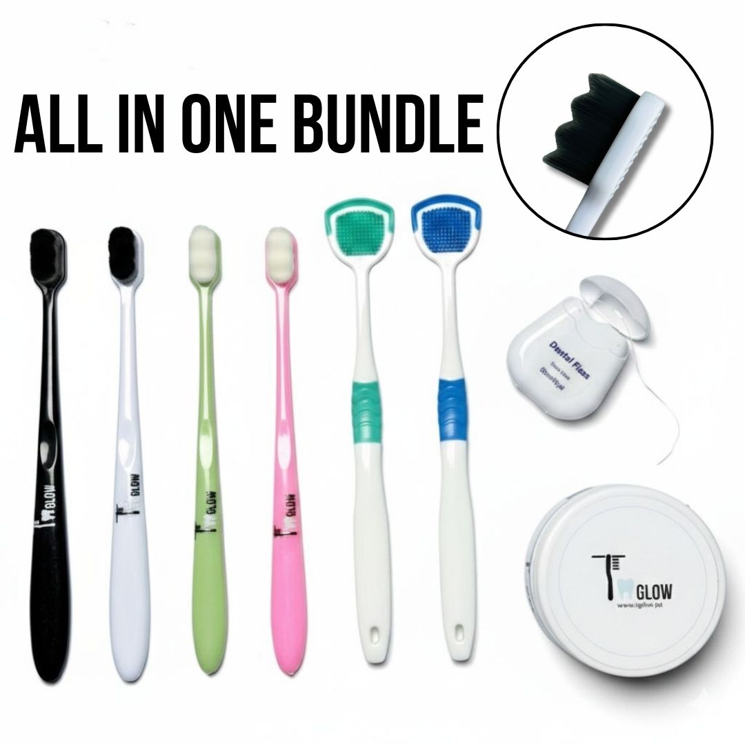 All in One Bundle 4 Nano Brush, with 4 Case, 1 Tongue Cleaner, 1 Teeth ...